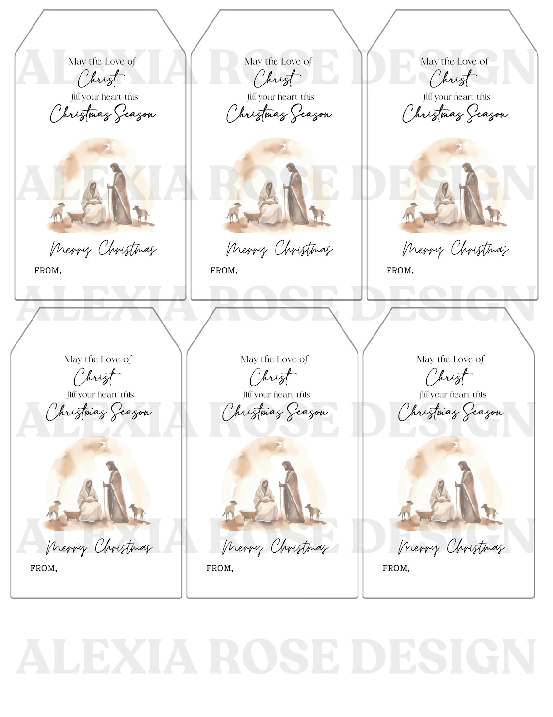 Love of Christ Christmas Tag | Merry Christmas Tags | Nativity ...