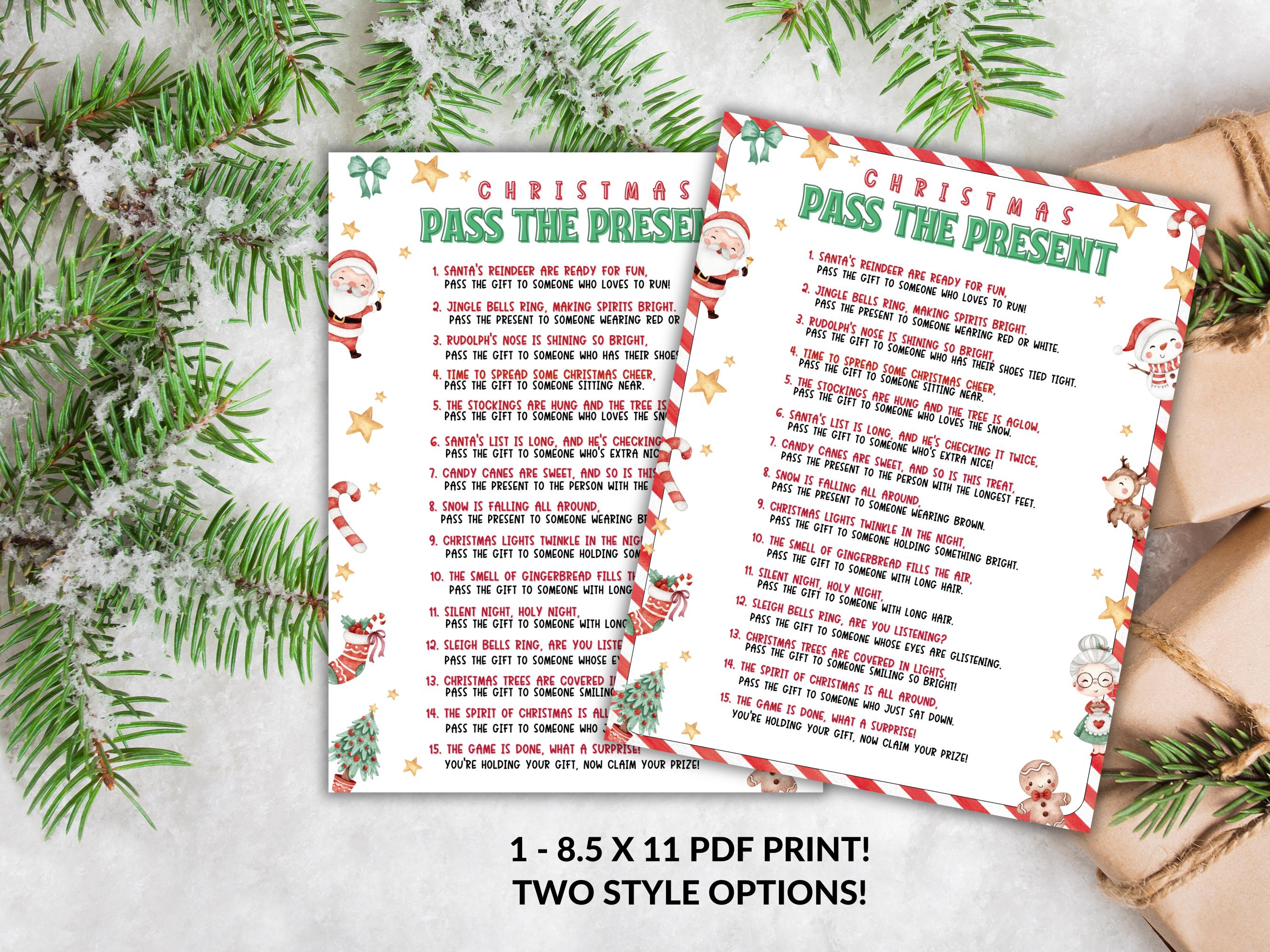 Christmas Pass the Present Game, White Elephant Gift, Christmas Gift ...