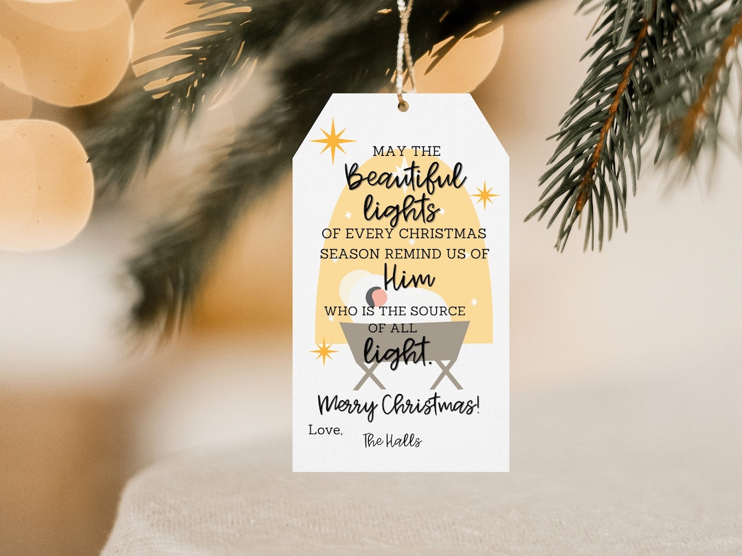 Christmas Light of Christ Gift Tags | Merry Christmas Tags | Nativity ...