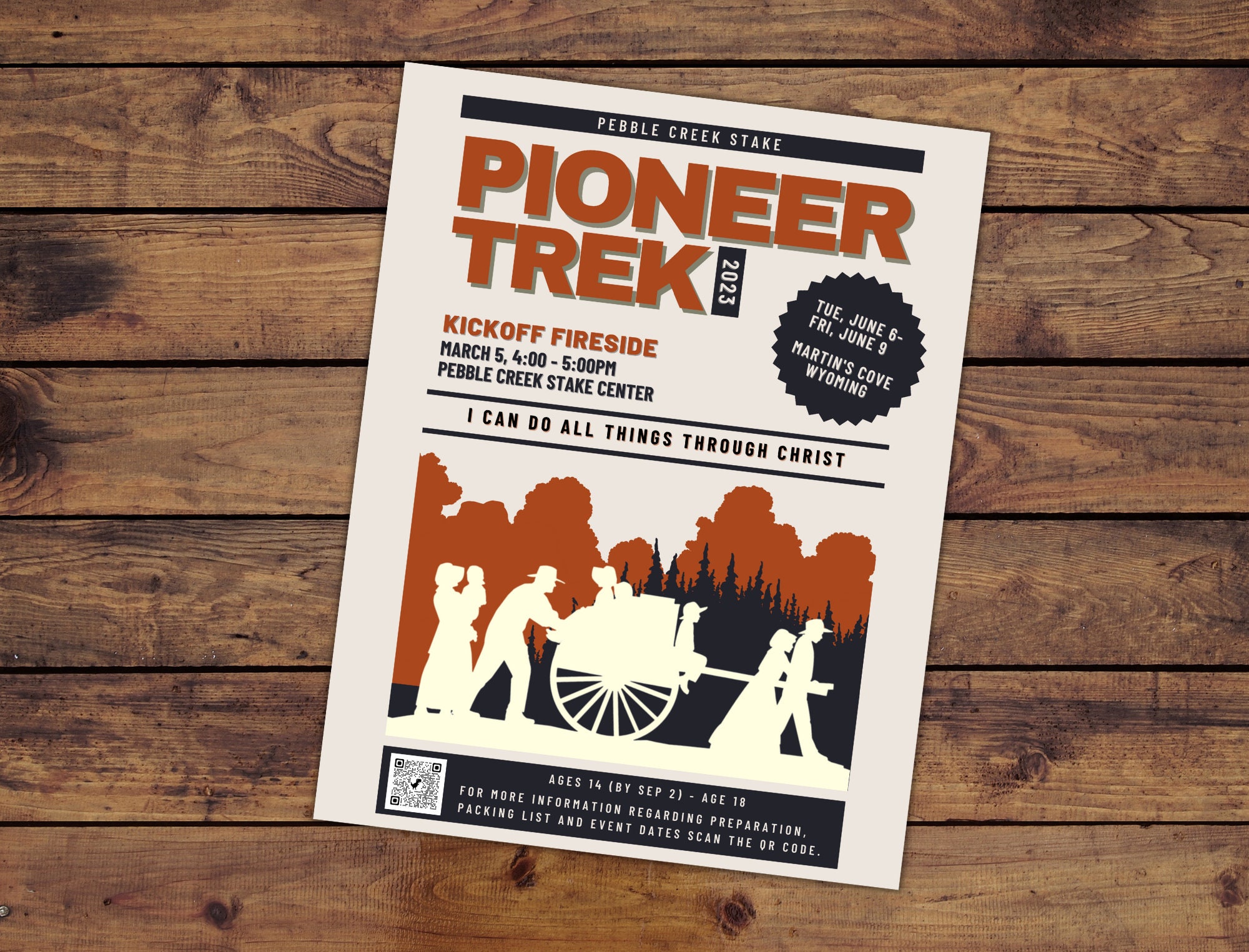 LDS Pioneer Trek Flyer | Mormon Trek | Martin's Cove Flyer | DYI Event ...