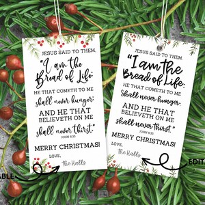 Bread of Life Christmas Tag | Editable Gift Tag | Merry Christmas Tag ...