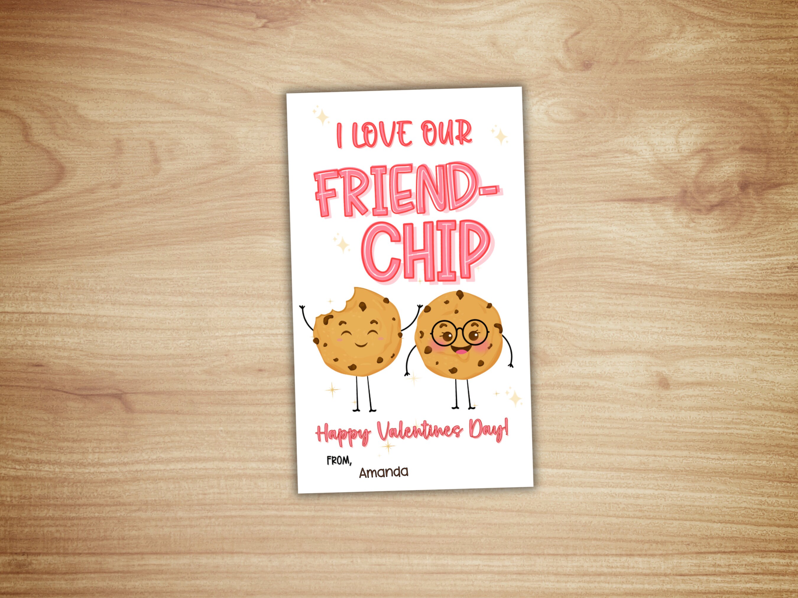 Printable Valentines Card I Love Our Friend Chip Valentine Chocolate ...