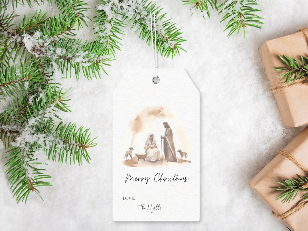 Printable Gift Tag | Nativity Gift Tags | Merry Christmas Tags | Merry ...