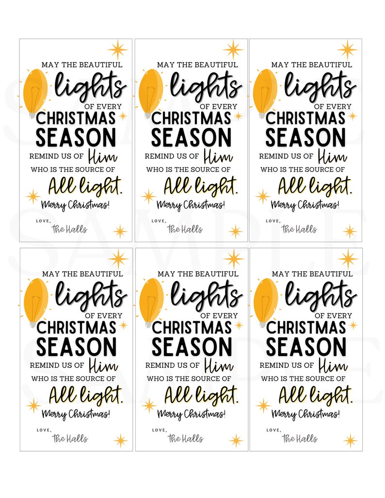 Christmas Light of Christ Gift Tags | Merry Christmas Tags | May the ...