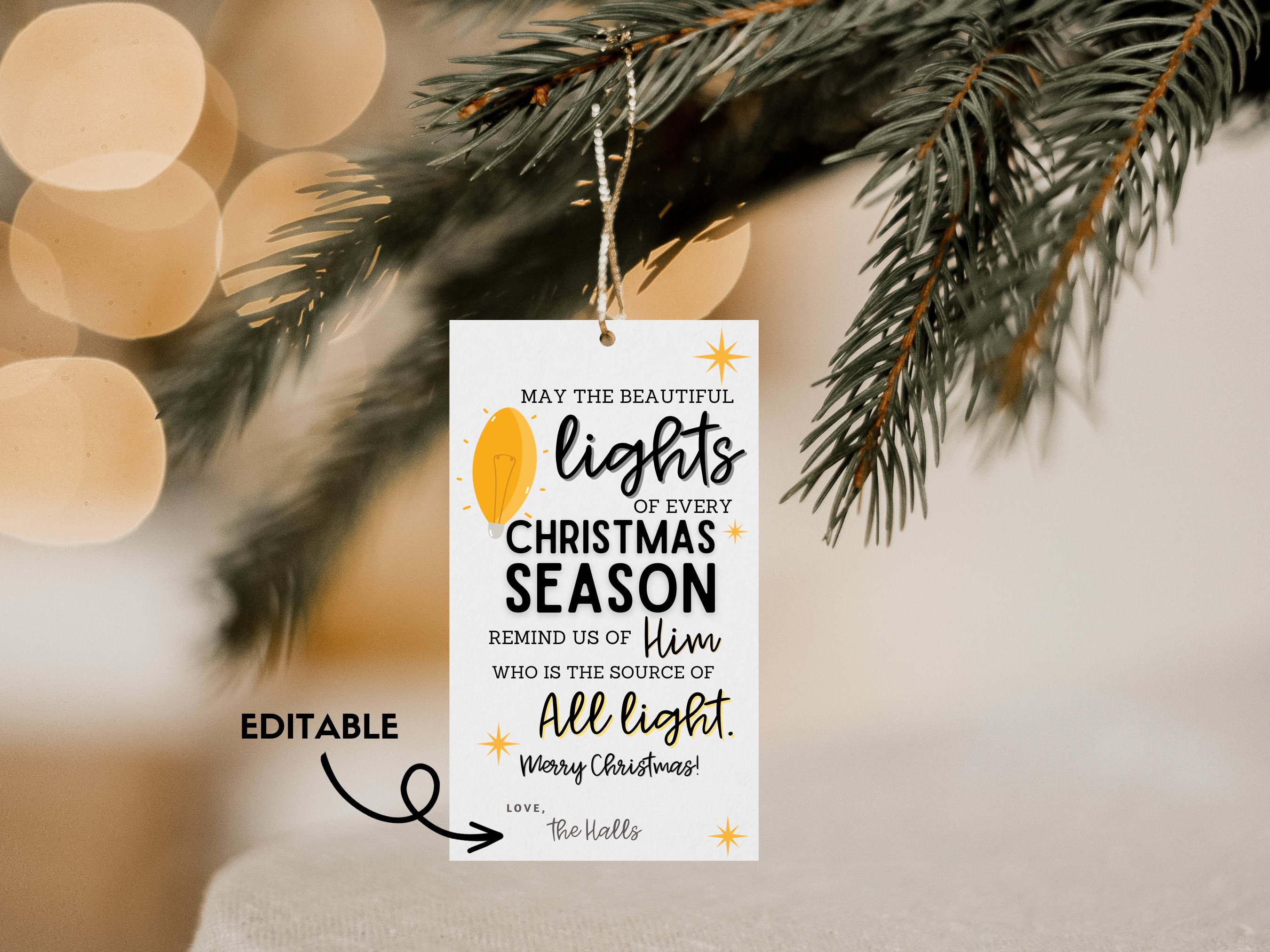 Christmas Light of Christ Gift Tags | Merry Christmas Tags | May the ...