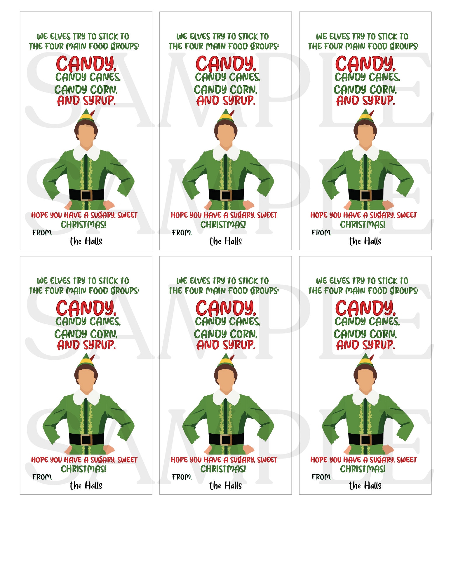 Elf Christmas Tag | Editable Gift Tag | Merry Christmas Tag | Sugar ...