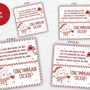 Snowman Soup Bag Topper, Christmas Cocoa, Hot Chocolate Bag Topper ...