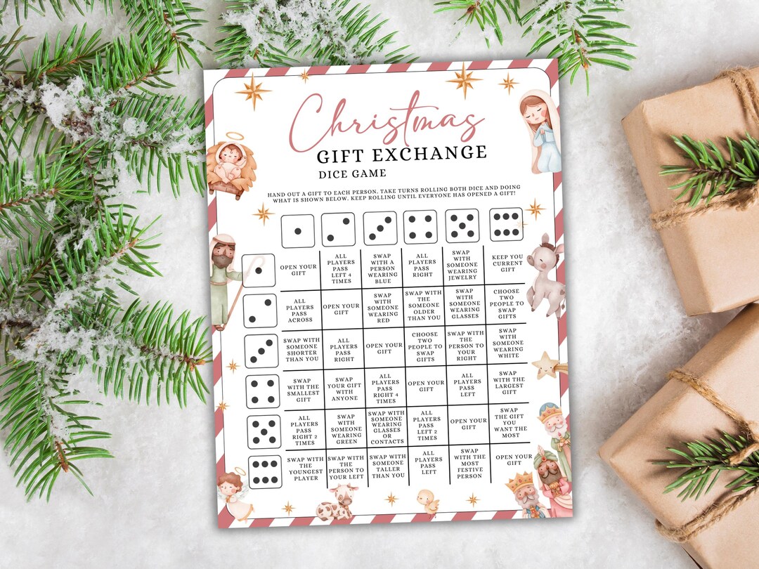 Christmas Dice Gift Exchange Game, White Elephant Gift, Christmas Dice ...