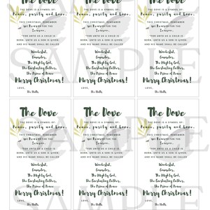 Canva Editable Gift Tag |the Dove Christmas Poem | Merry Christmas ...