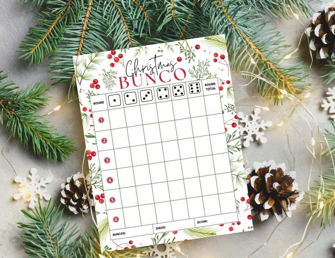 Christmas Bunco Score Sheet | Christmas Game | Christmas Bunco Game ...