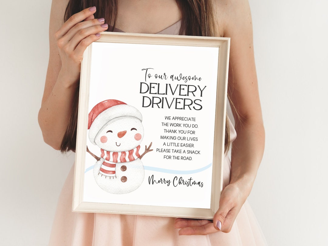 Thank You Delivery Drivers, Delivery Driver Snack Sign, Delivery Driver ...