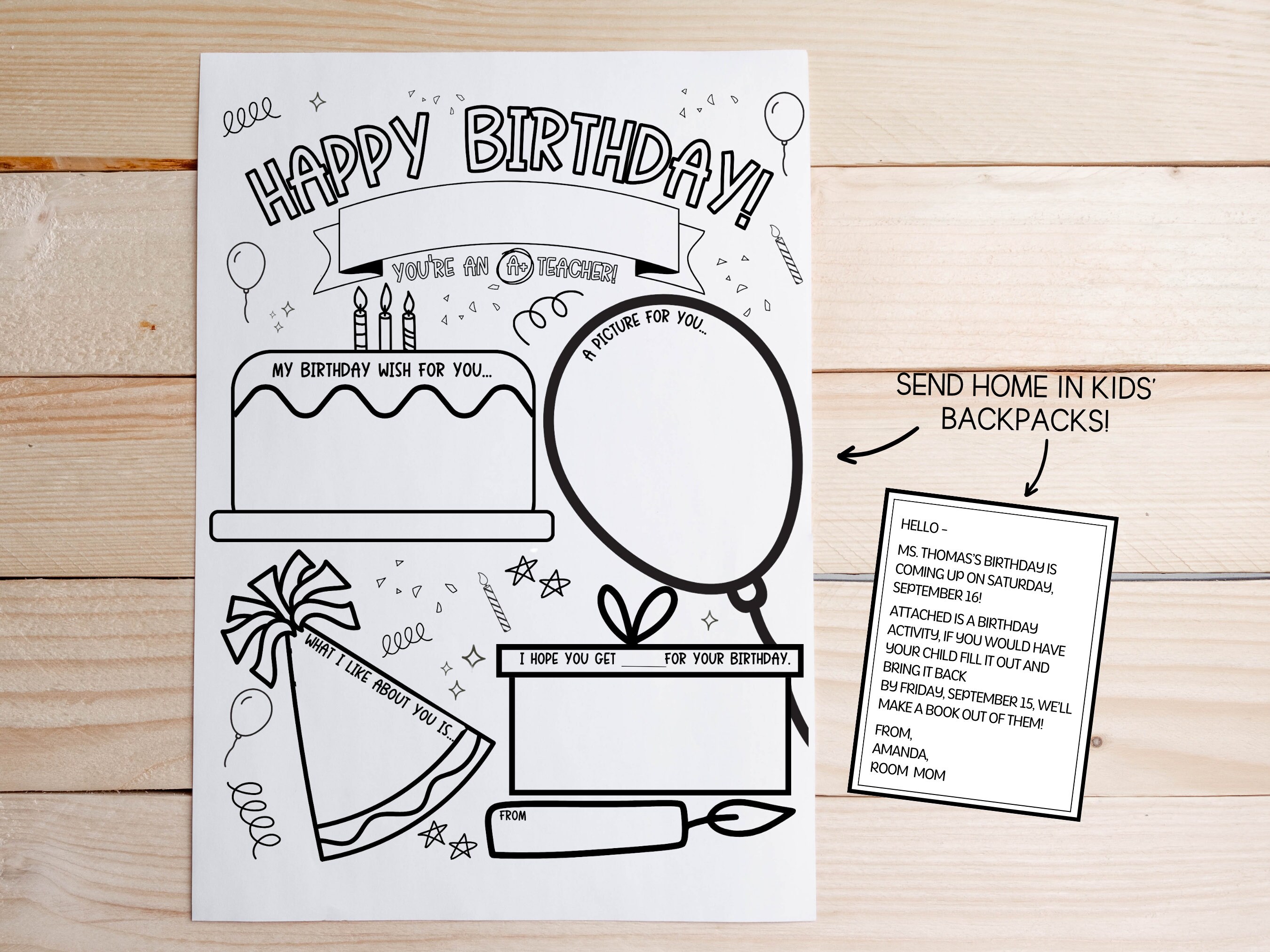Happy Birthday Teacher Thank You Teacher Printable Teacher Appreciation ...