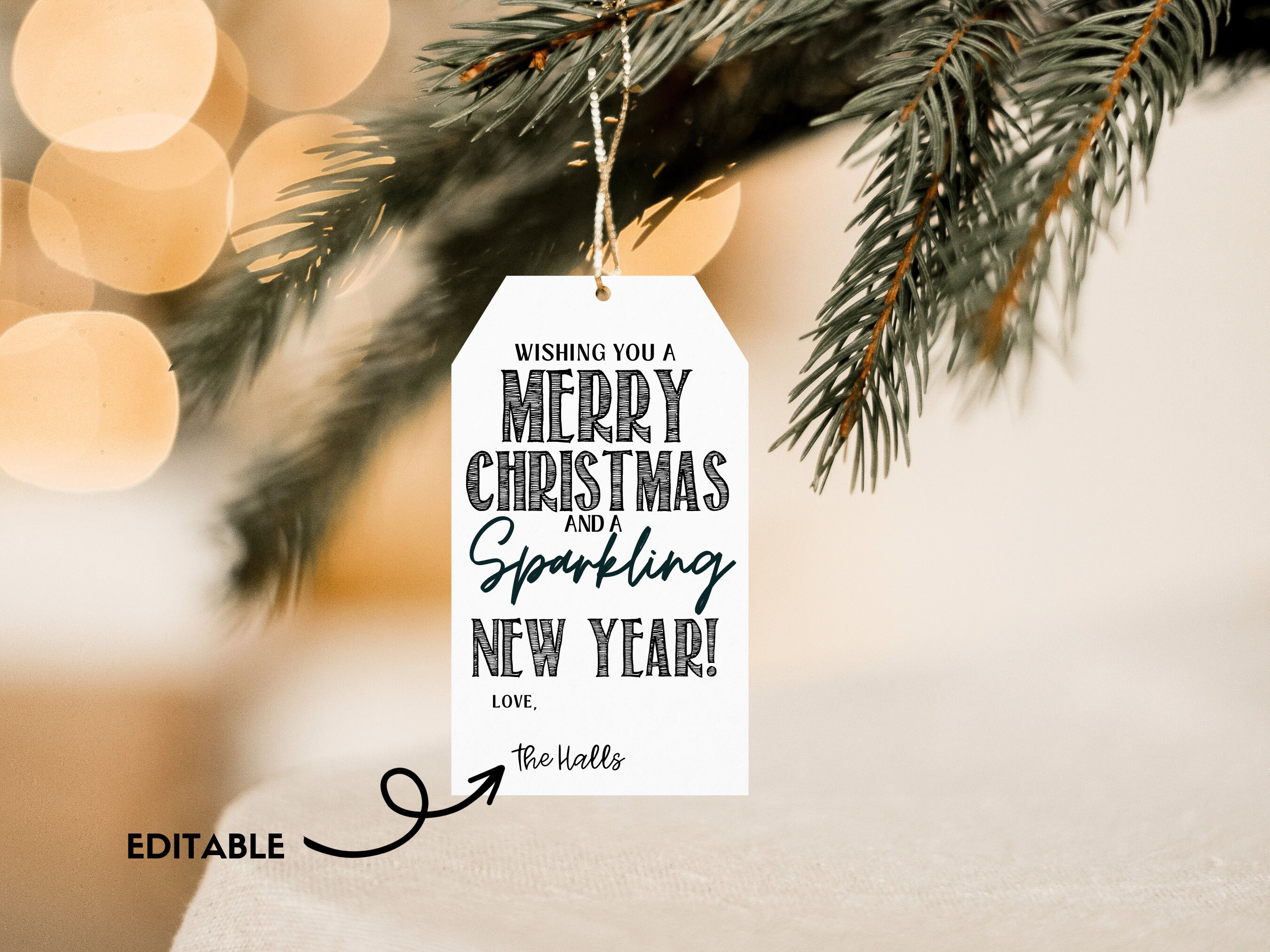 Christmas Gift Tag | Merry Christmas New Year Gift Tag | Neighbor Gift ...