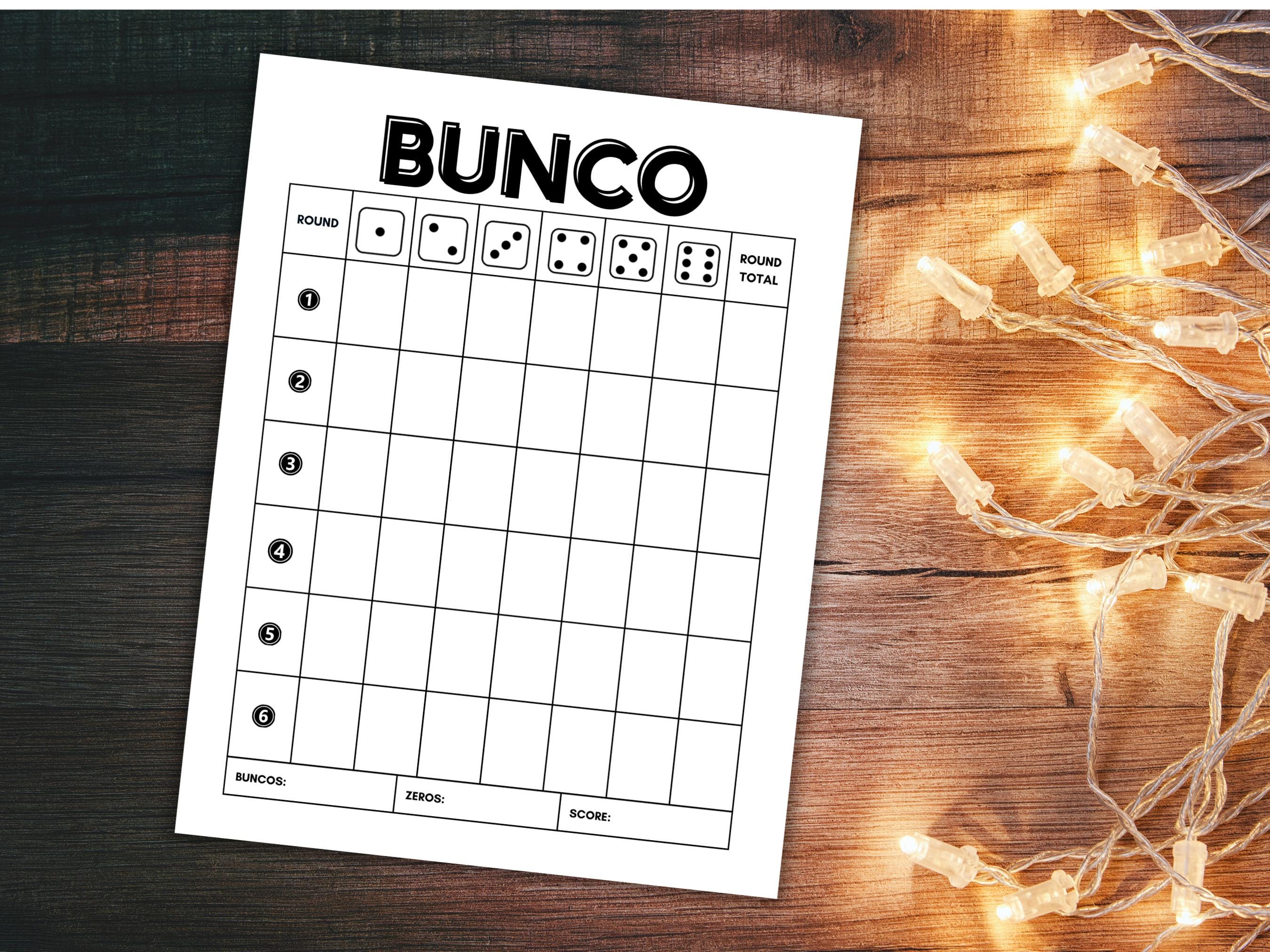 Bunco Score Sheet | Bunco Score Card | Dice Game | Bunco Game | Canva ...