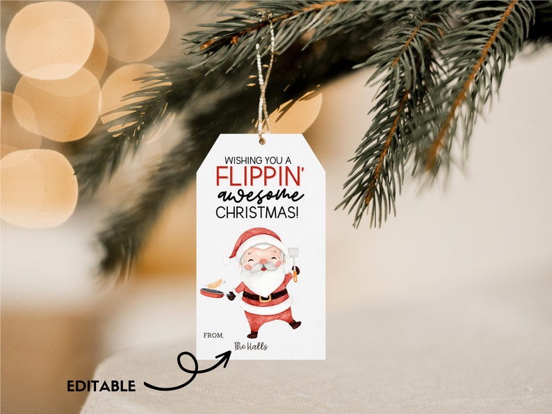 Flippin' Awesome Christmas Christmas Tag | Editable Gift Tag | Merry ...