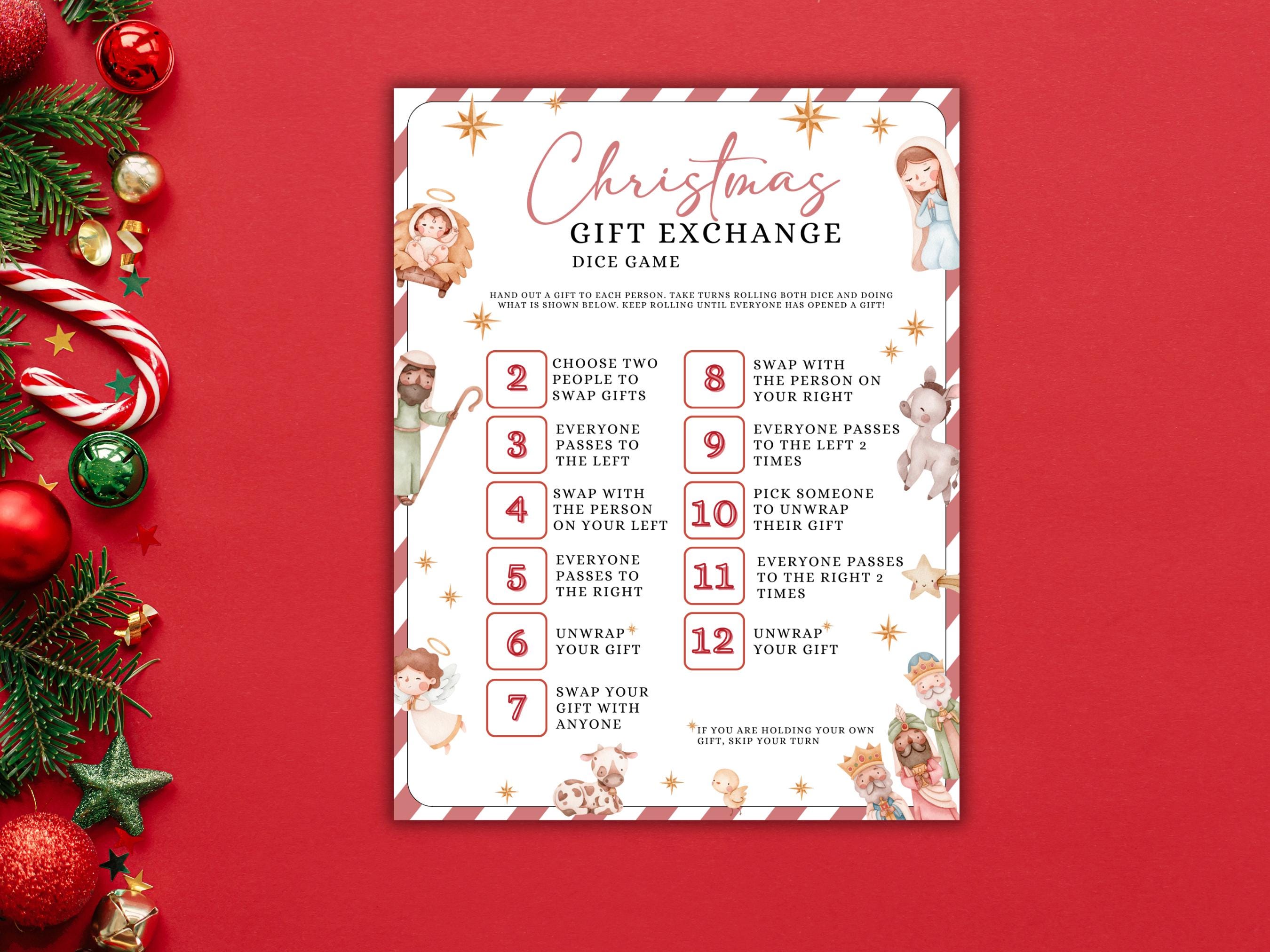 Christmas Dice Gift Exchange Game, White Elephant Gift, Christmas Dice ...