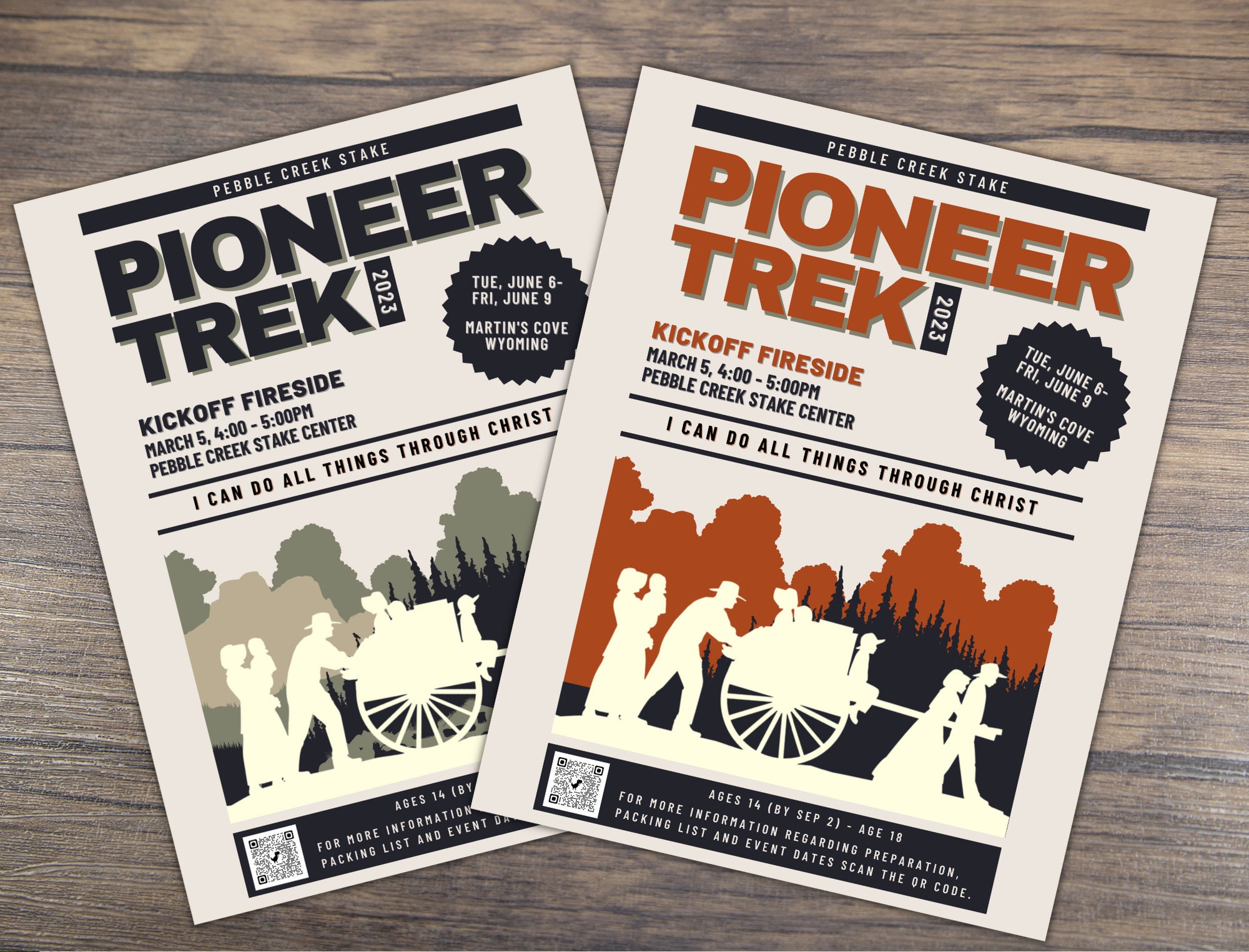 LDS Pioneer Trek Flyer | Mormon Trek | Martin's Cove Flyer | DYI Event ...