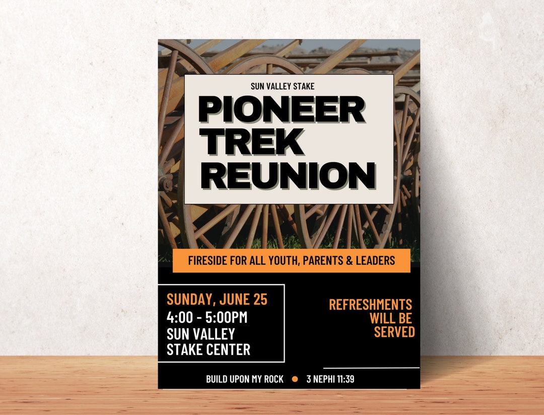 LDS Pioneer Trek Fireside Template | Post Trek Reunion Fireside ...