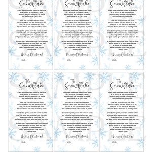The Snowflake Poem Christmas Tag | Christ-centered Christmas | Editable ...