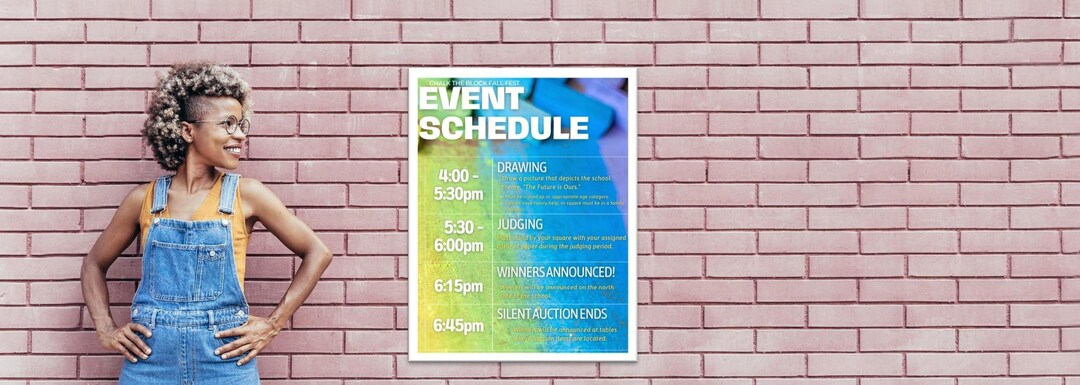 Digital Canva Template Chalk the Block Event Schedule DYI - Etsy