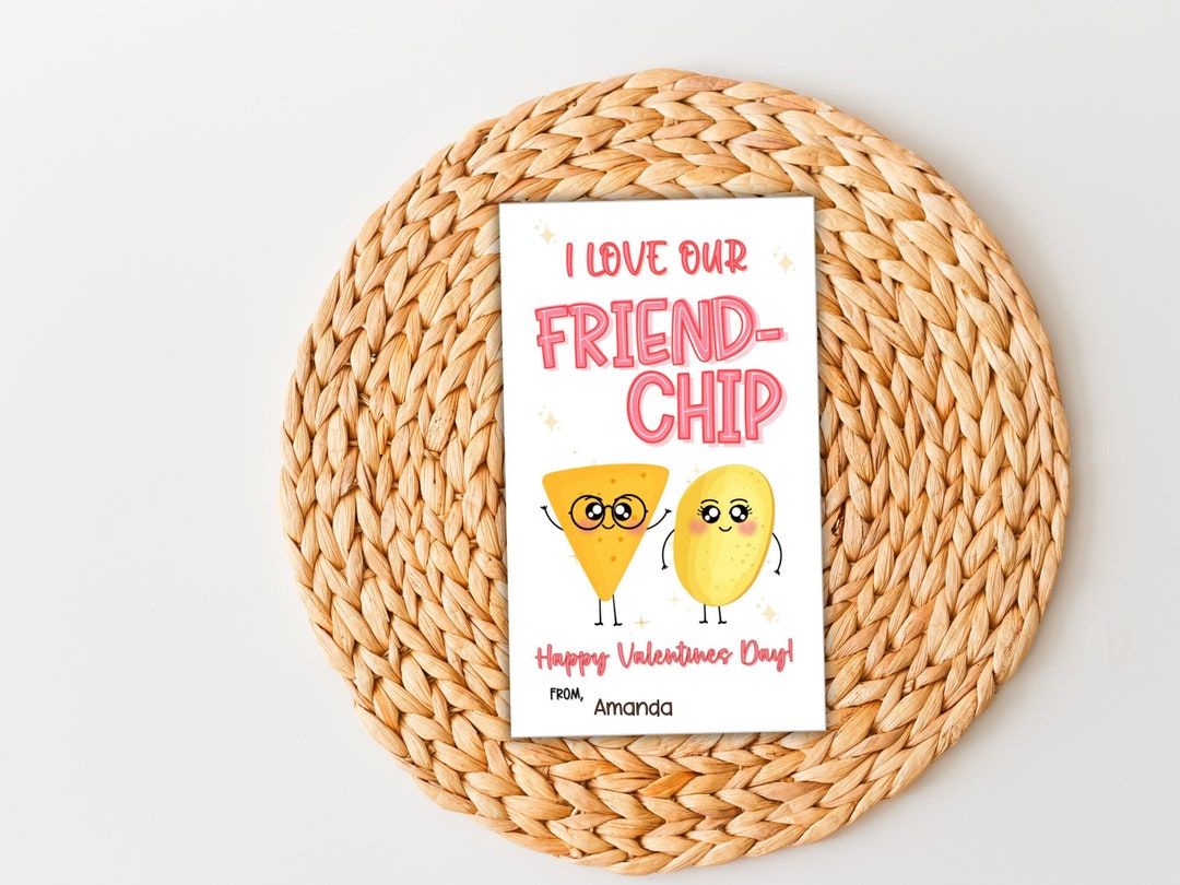 Printable Valentines Card | I Love Our Friend Chip Valentine | Bag of ...