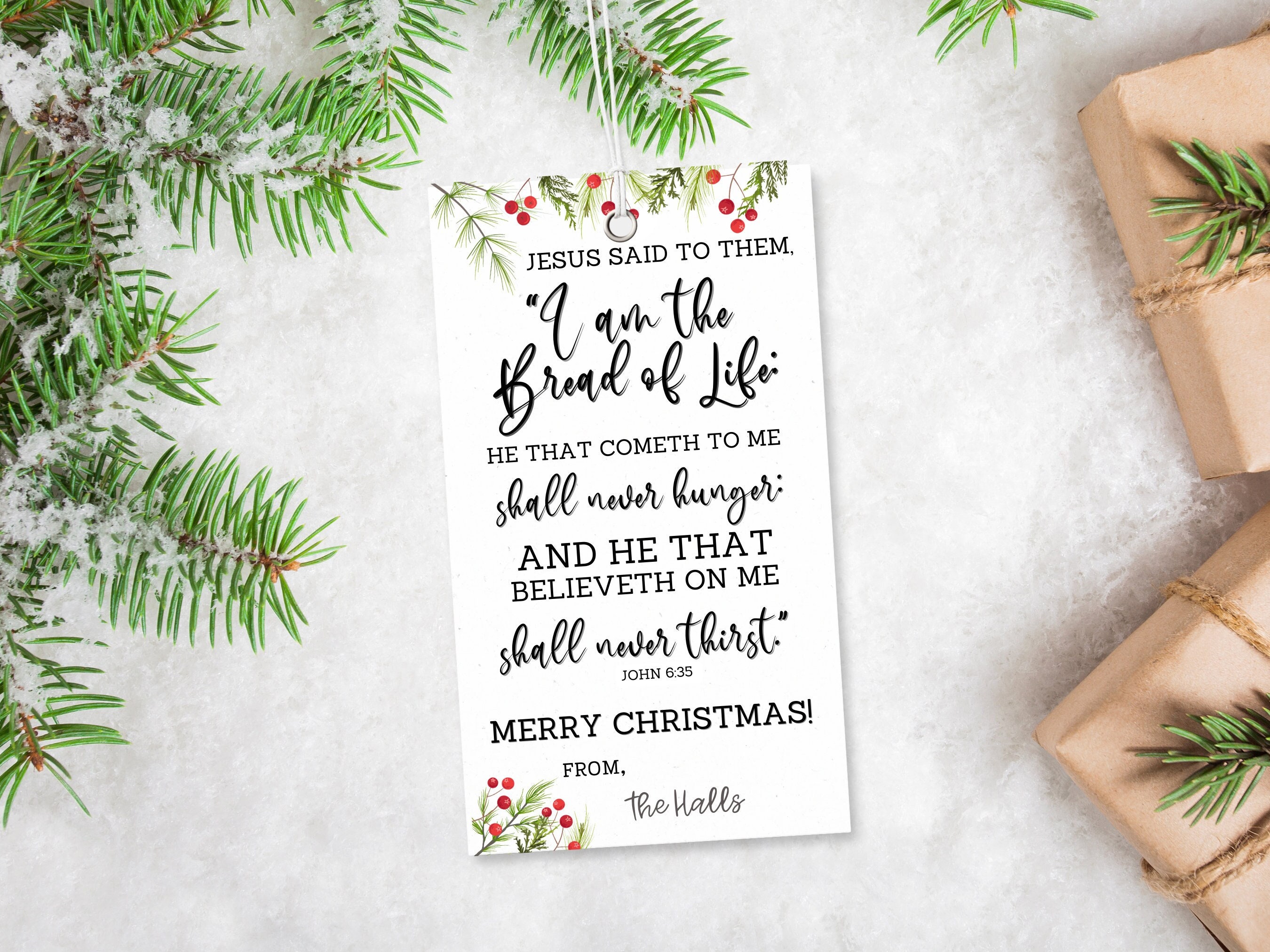 Bread of Life Christmas Tag | Editable Gift Tag | Merry Christmas Tag ...