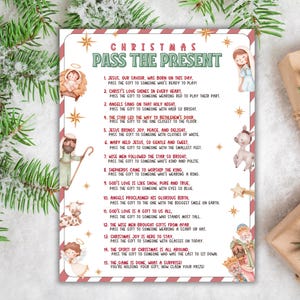 Nativity Christmas Pass the Present Game, White Elephant Gift ...