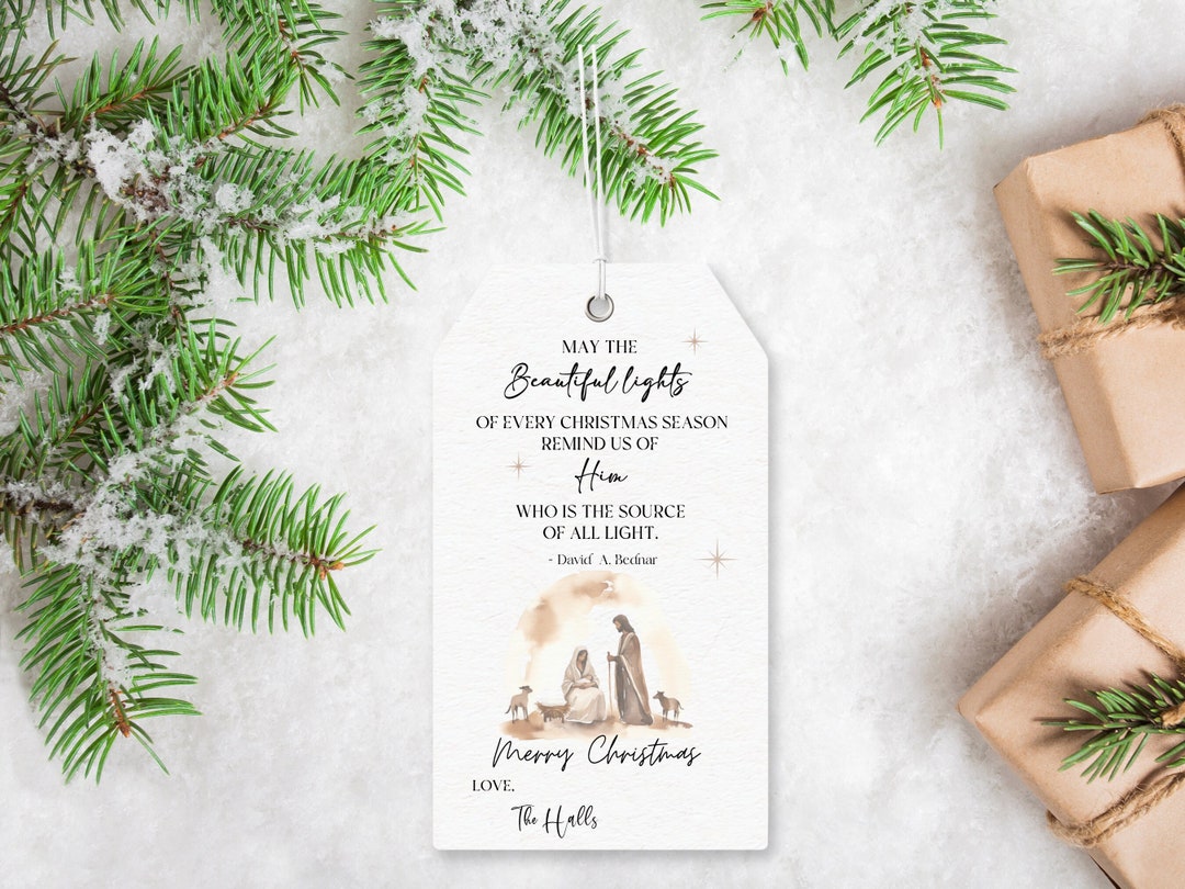 Christmas Light of Christ Gift Tags | Merry Christmas Tags | Nativity ...