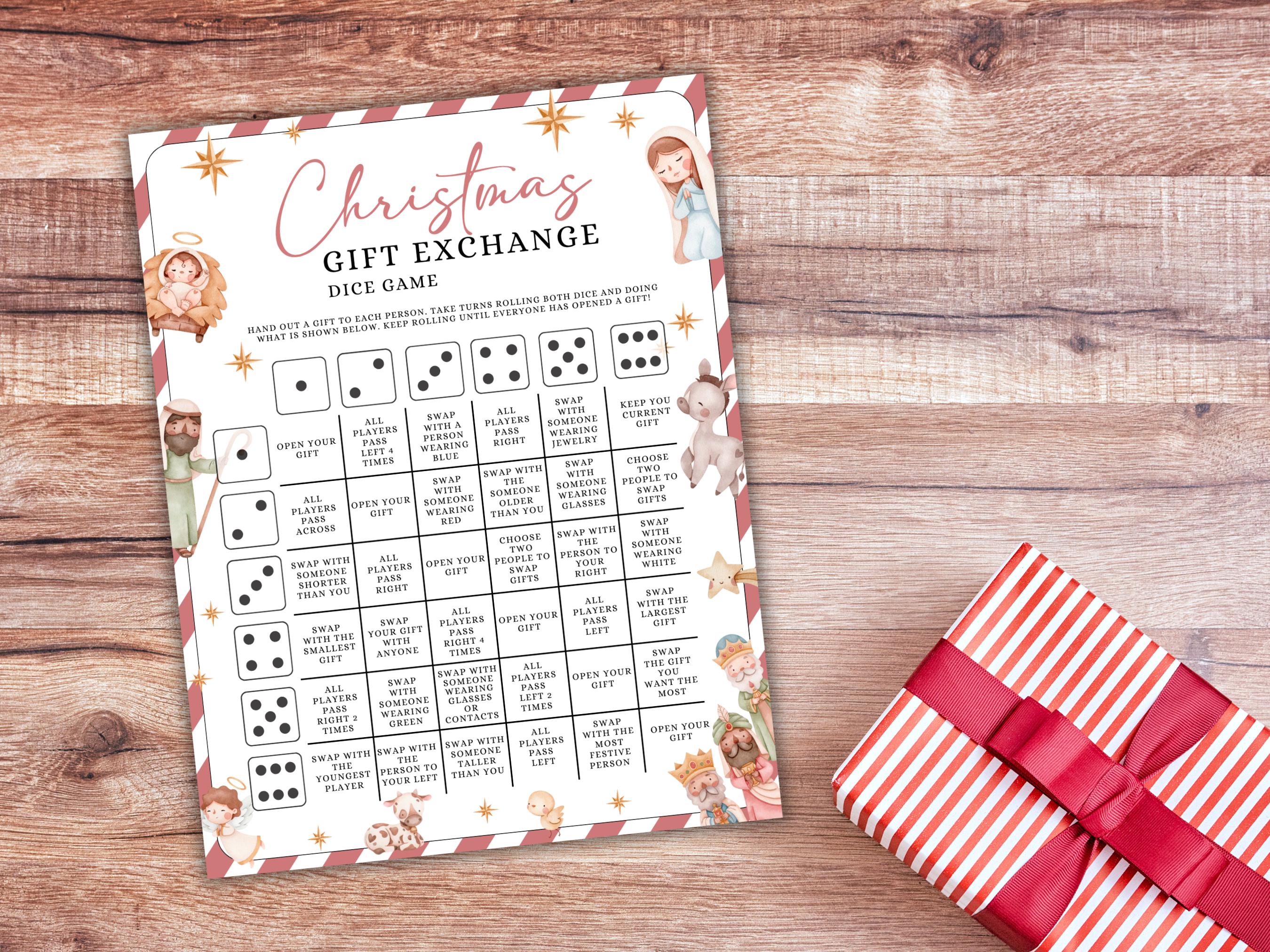 Christmas Dice Gift Exchange Game, White Elephant Gift, Christmas Dice ...