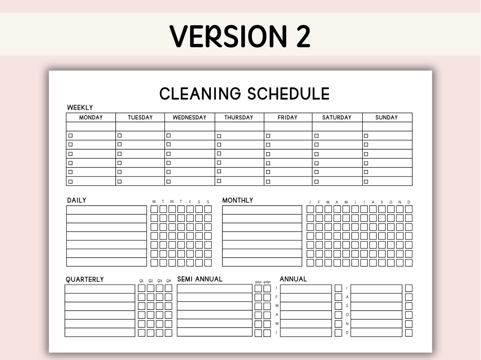 Editable Cleaning Calendar, Cleaning Checklist, Cleaning Schedule, ADHD ...