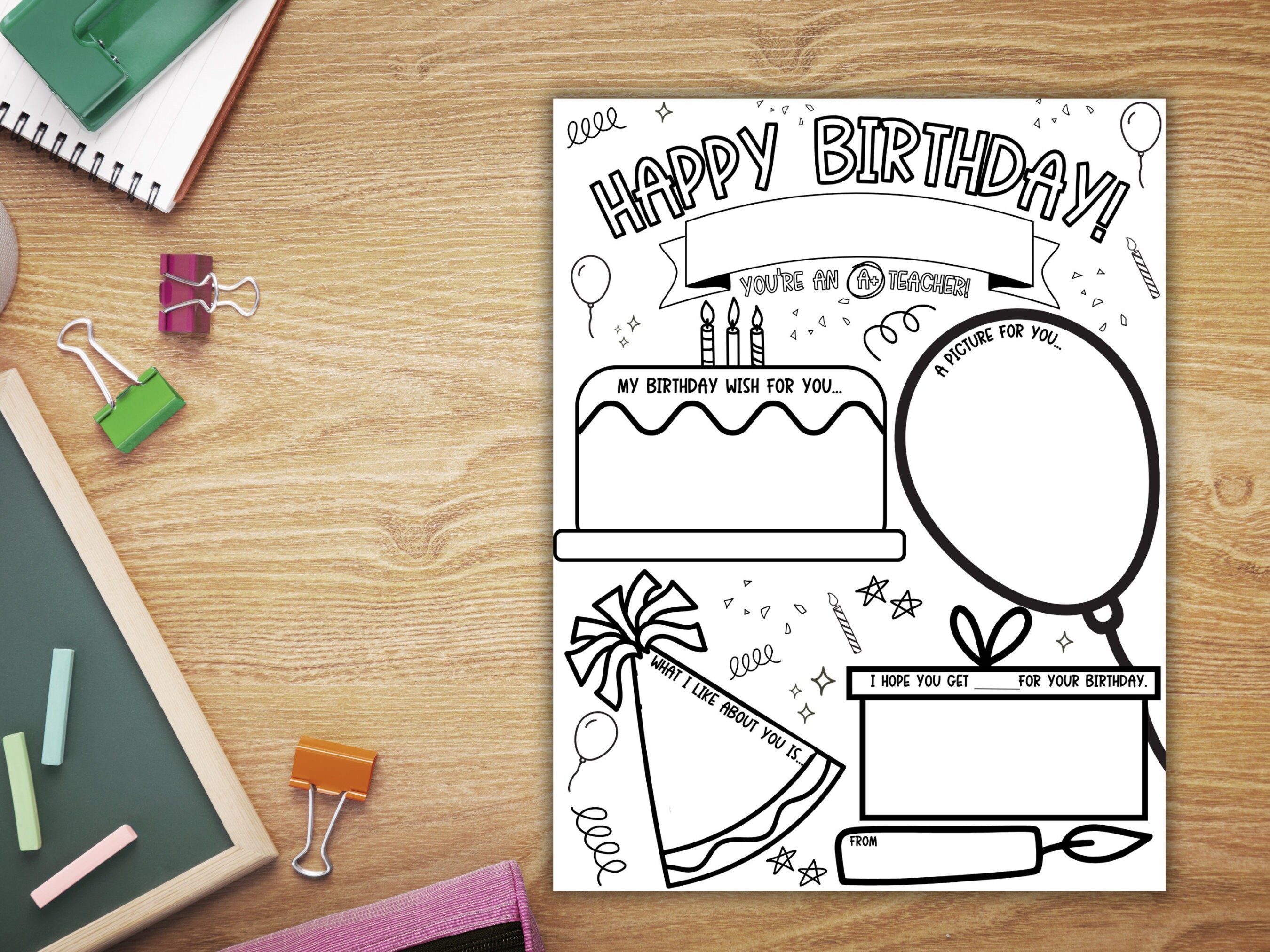 Happy Birthday Teacher Thank You Teacher Printable Teacher Appreciation ...