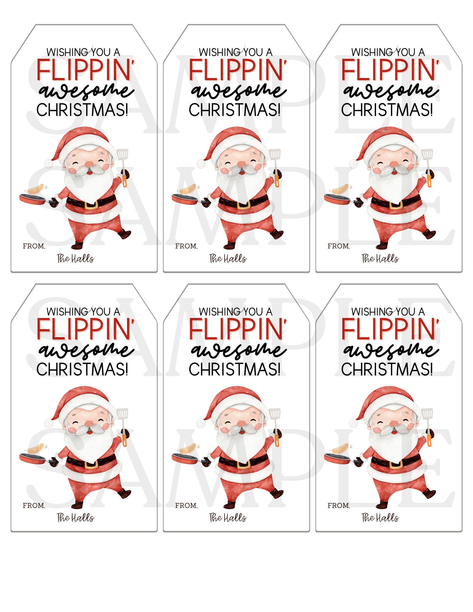 Flippin' Awesome Christmas Christmas Tag | Editable Gift Tag | Merry ...