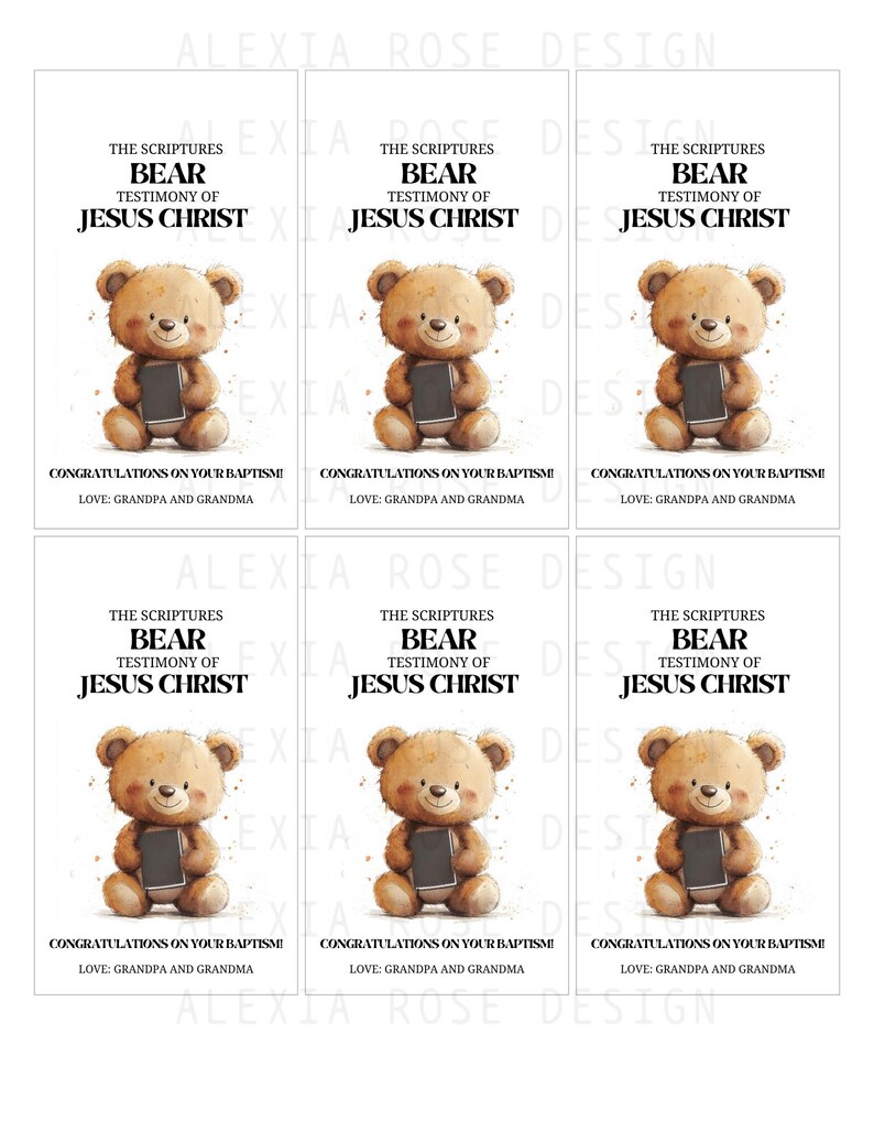 Baptism Bears, the Scriptures Bear Testimony of Jesus Christ, Gummi ...