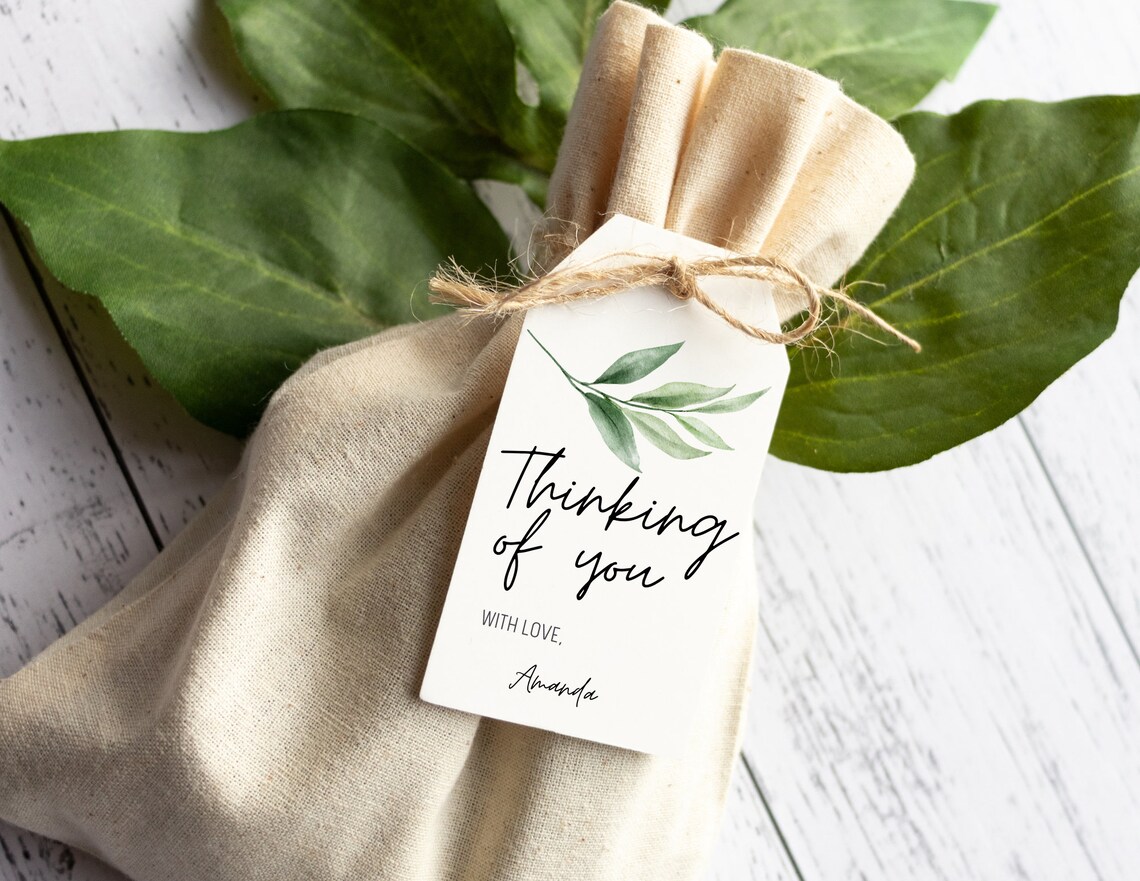 Thinking of You Tag Sympathy Gift Tag Flower Gift Tags Friend Gift Tag ...
