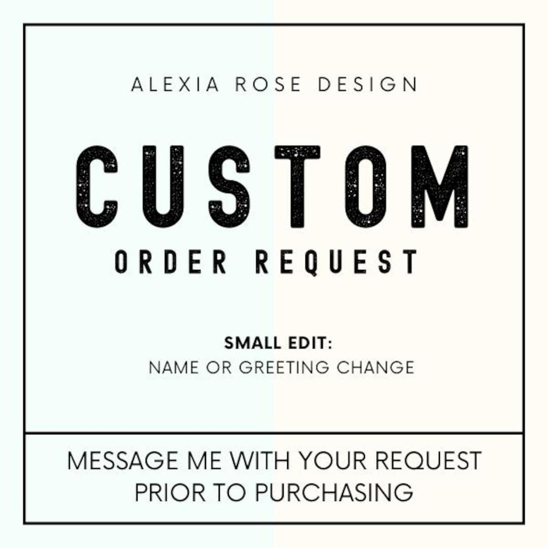 Custom Order Addon | Formatting Change | Word Change | Alexia Rose ...