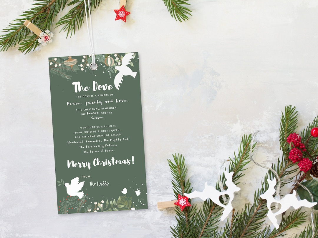 The Dove Christmas Poem | Merry Christmas | Christian Gift Tag ...
