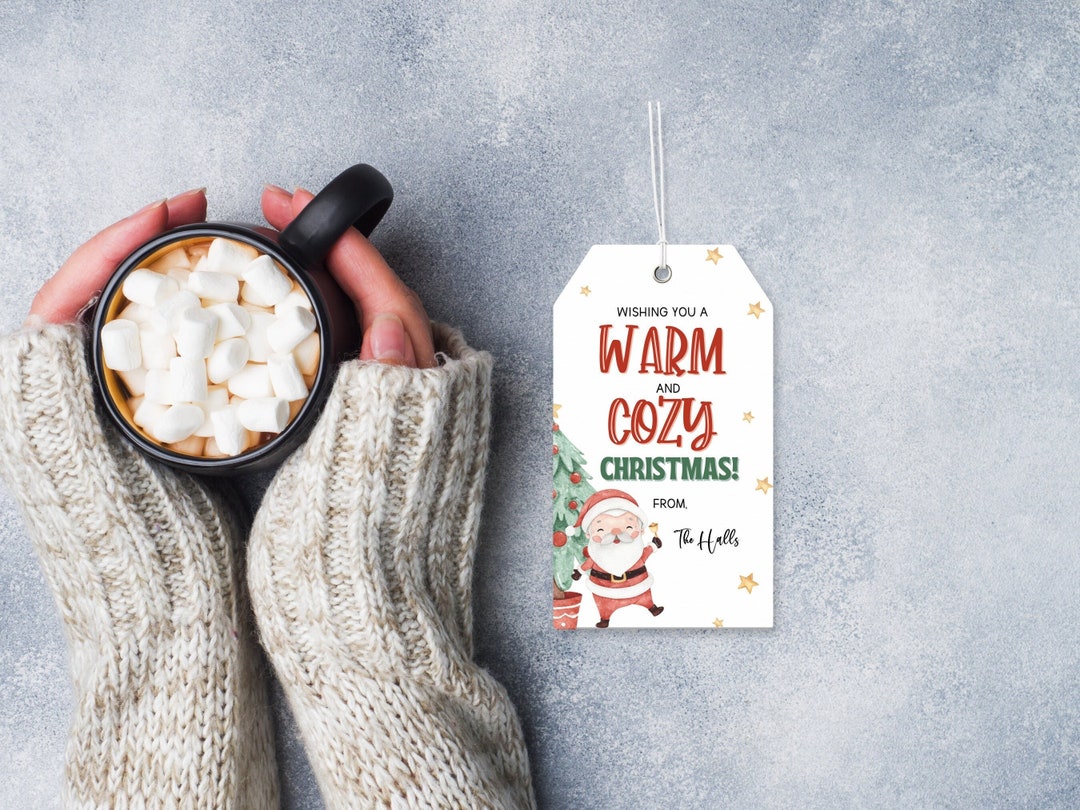 Wishing You a Warm and Cozy Christmas | Merry Christmas Gift Tag ...
