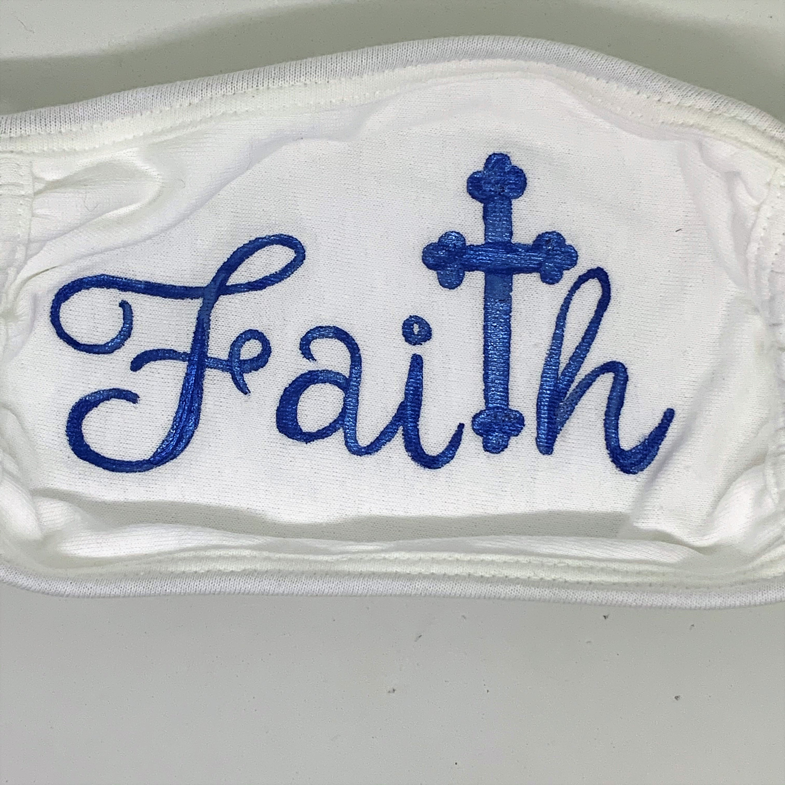 Faith Face Mask Hand-Painted Cotton Face Mask 3 Ply Face | Etsy