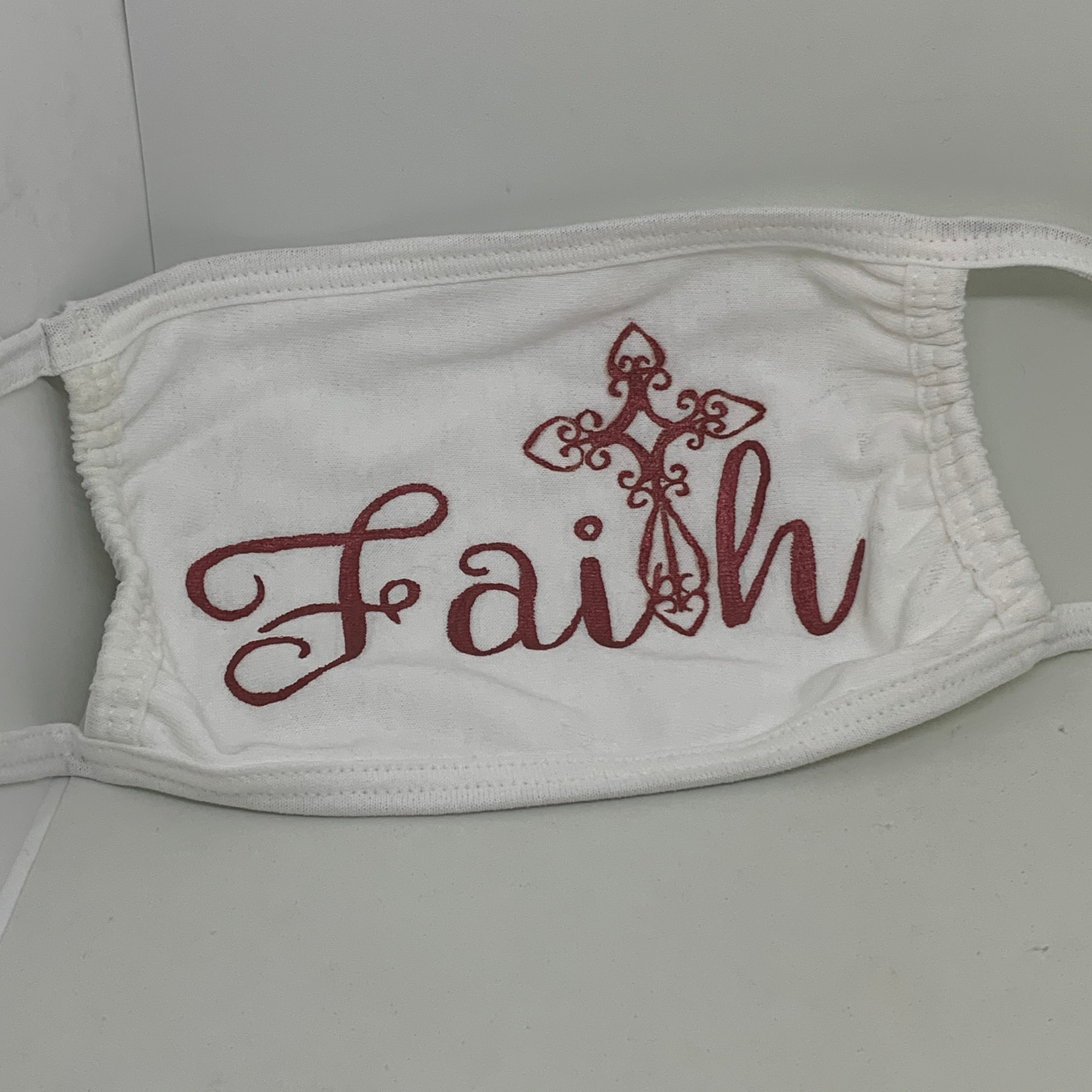 Faith Face Mask Hand-painted Cotton Face Mask 3 Ply Face - Etsy