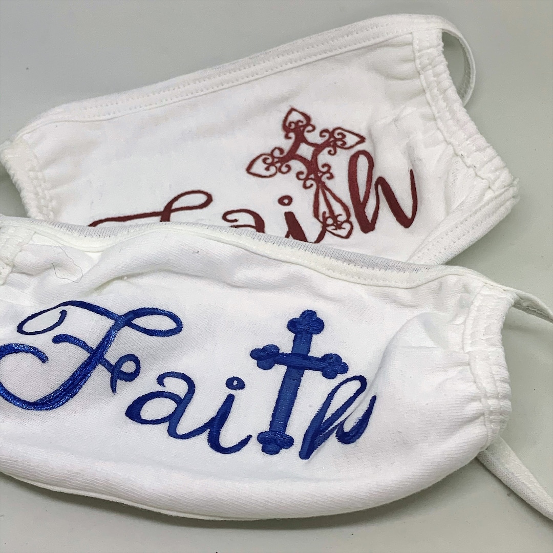 Faith Face Mask Hand-painted, Cotton Face Mask, 3 Ply Face Mask - Etsy