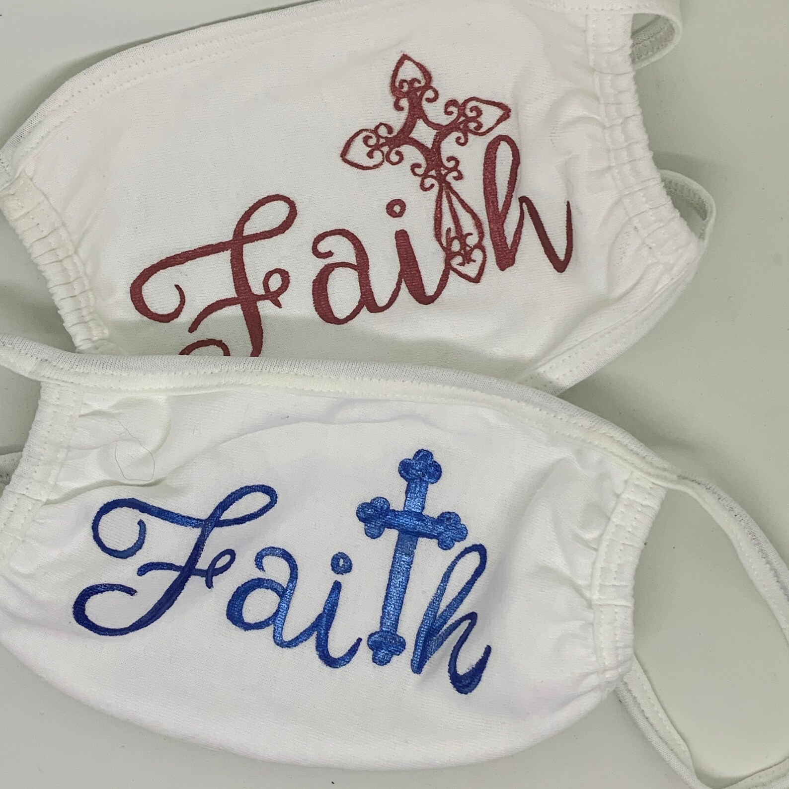 Faith Face Mask Hand-Painted Cotton Face Mask 3 Ply Face | Etsy