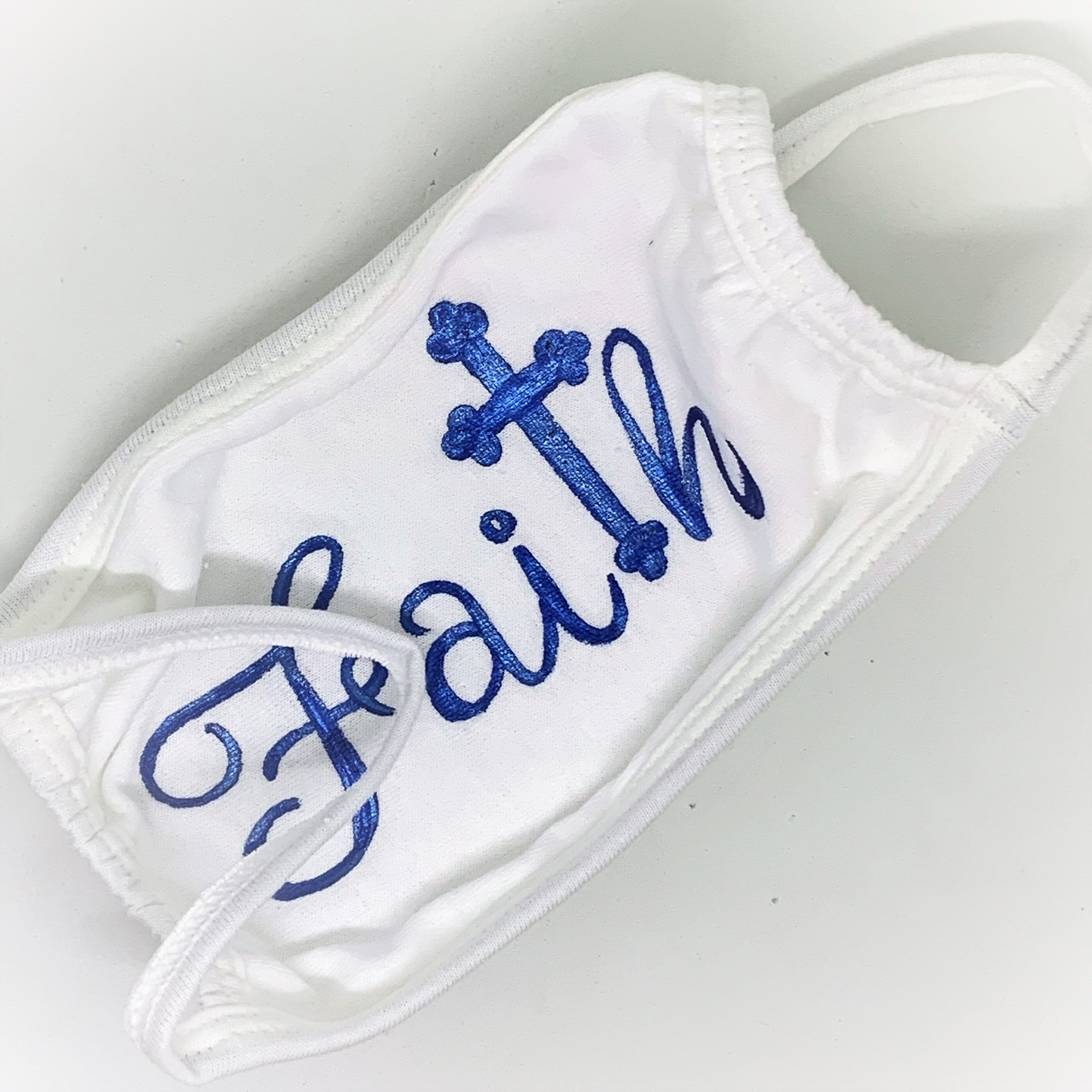 Faith Face Mask Hand-painted Cotton Face Mask 3 Ply Face - Etsy