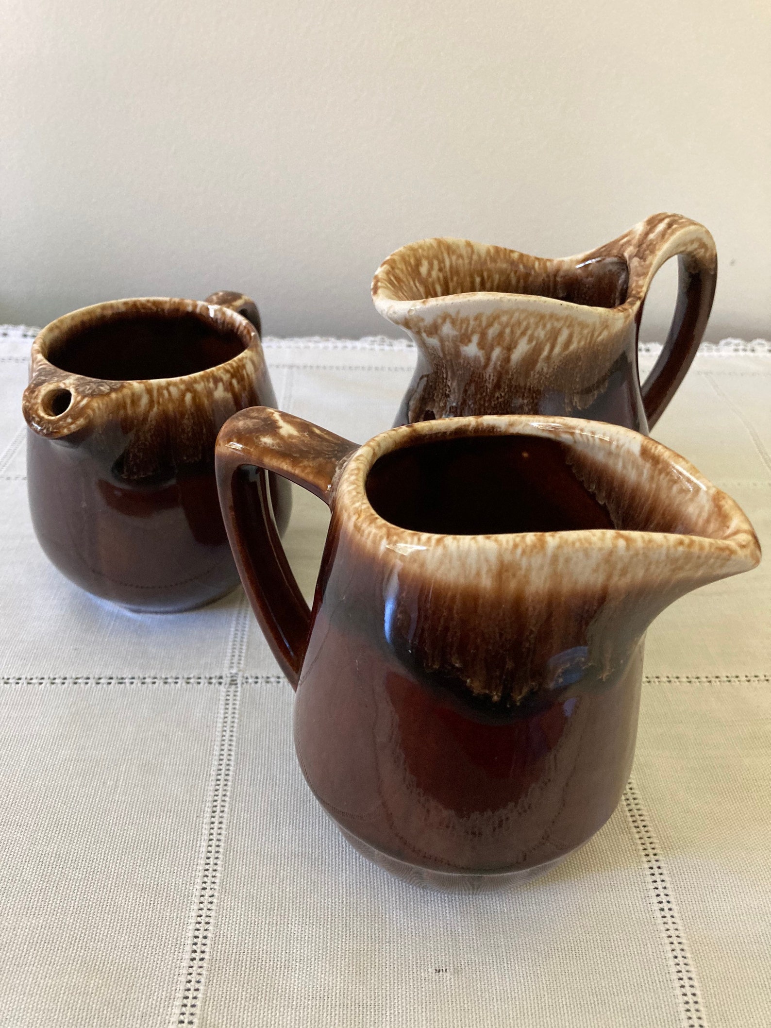 Vintage USA Brown Drip Pitchers 8 Ounces Sold Separately - Etsy