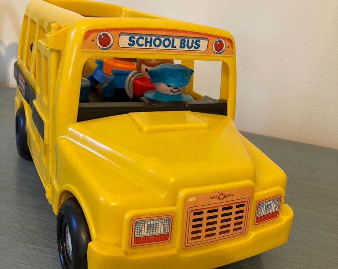 Fisher Price School Bus and Figures - Complete Set - 1990 Chunky Little ...