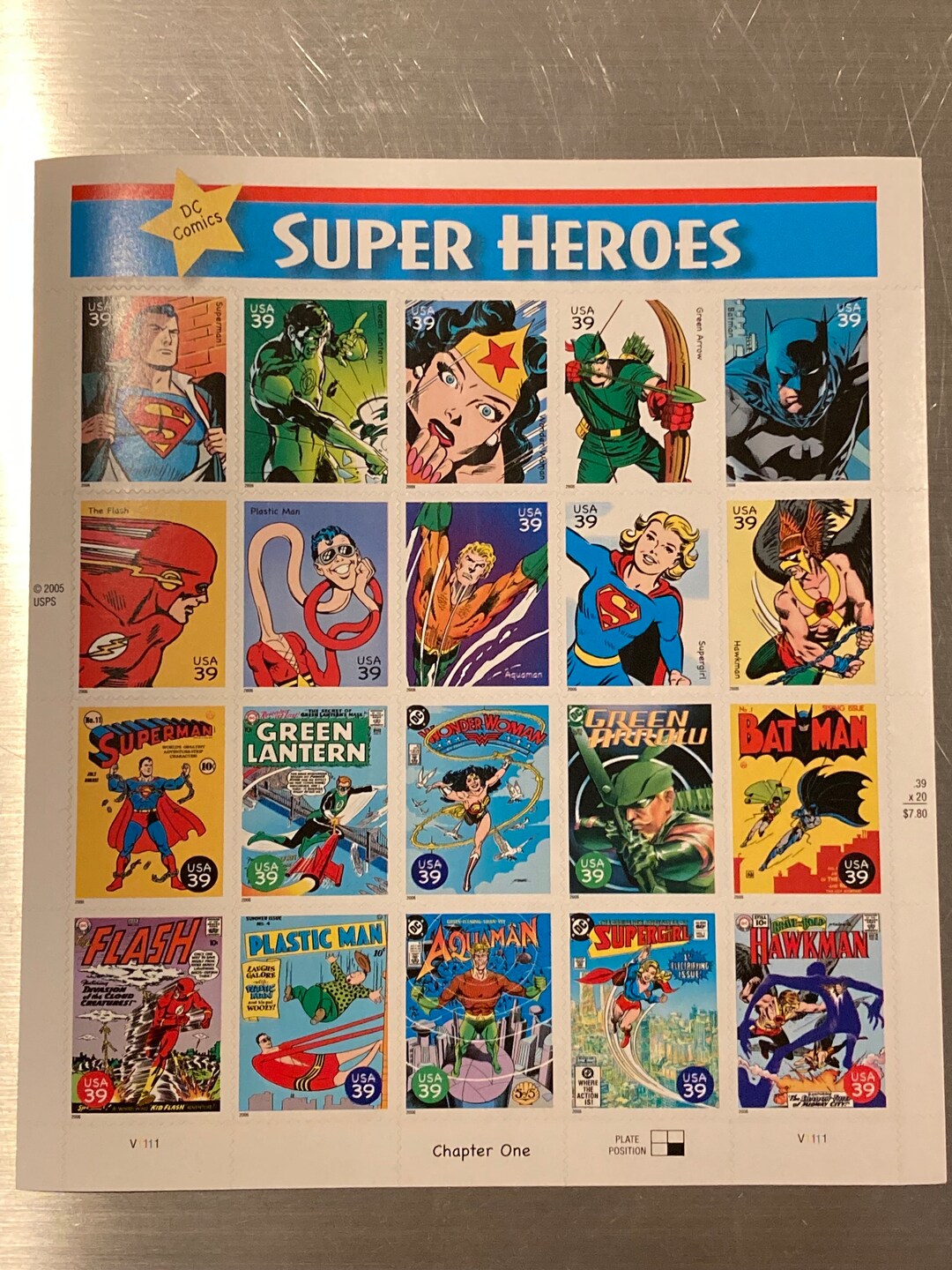 DC Comics Super Heroes Postage Stamp Sheet - Etsy