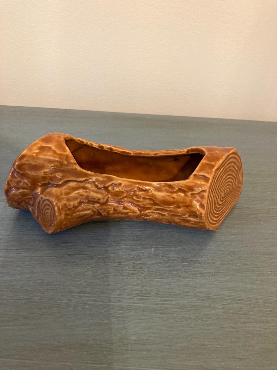 Retro Tree Log Planter or Vase - Textured 3D Pottery - Etsy