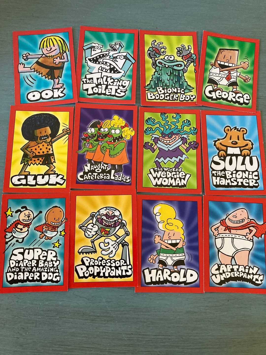 Captain Underpants Collectible Cards Set of 12 - Etsy