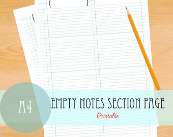 Notes Page Printable COLORFUL Portrait INSTANT DOWNLOAD