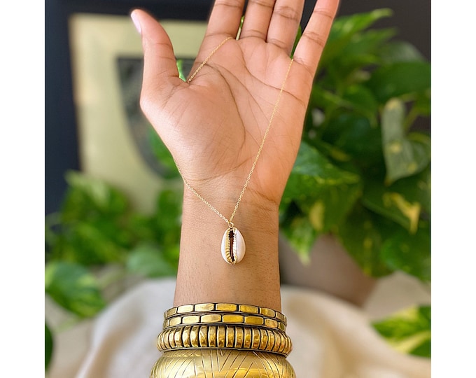 Cowrie Shell Necklace // Gold Cowrie Shell // Dainty Necklace // Dainty ...