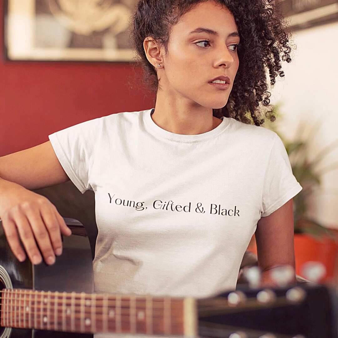 Young Gifted & Black Tee // Minimalist Tee // Black Inspirational Shirt ...